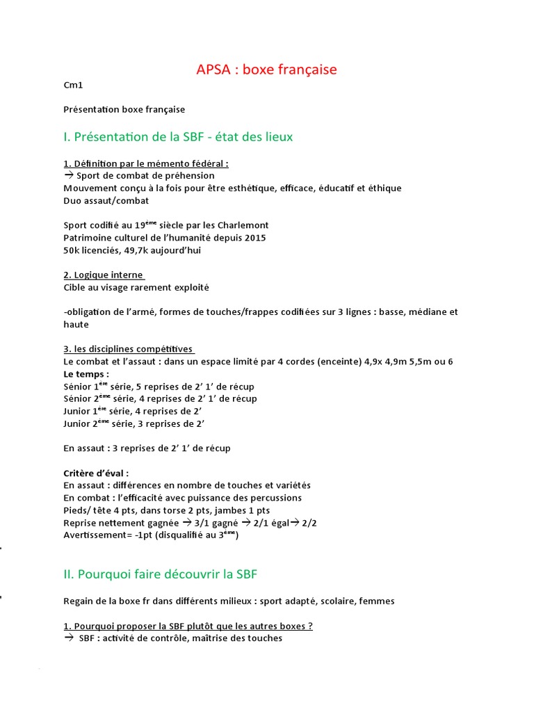APSA Boxe FR Cm1 | PDF