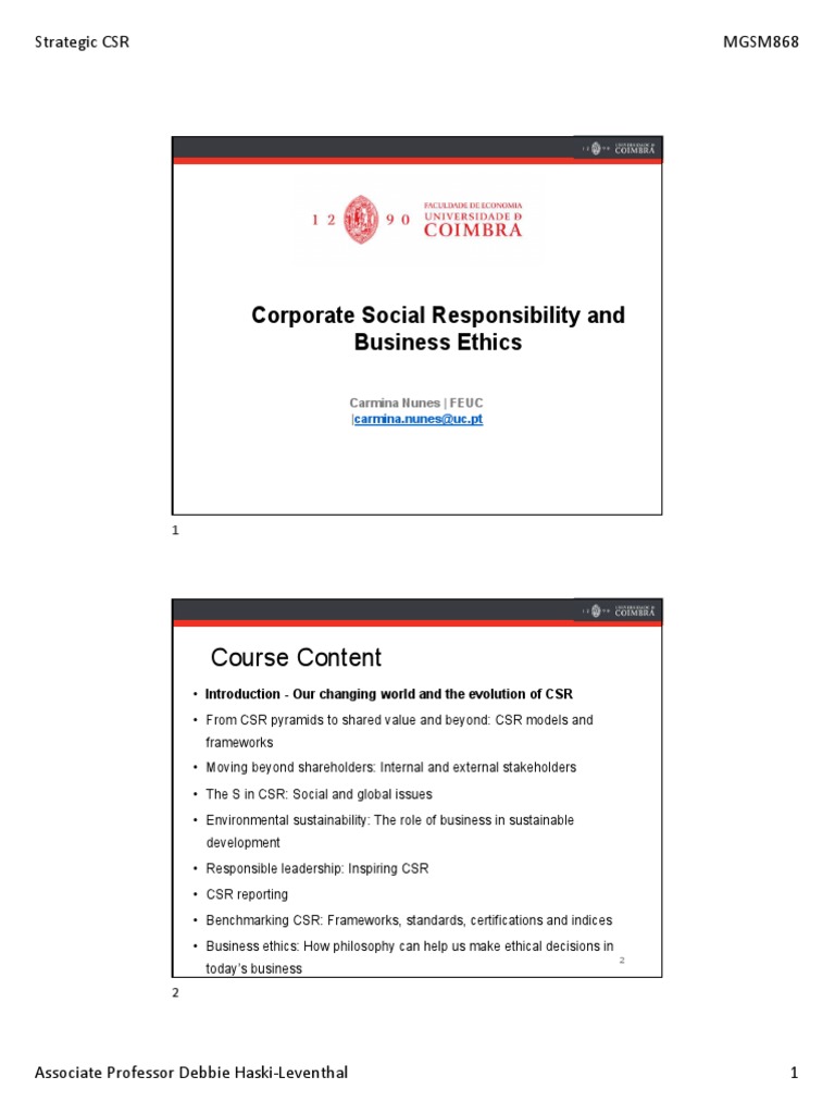 1 - Introduction - Our Changing World and The Evolution of CSR | PDF ...
