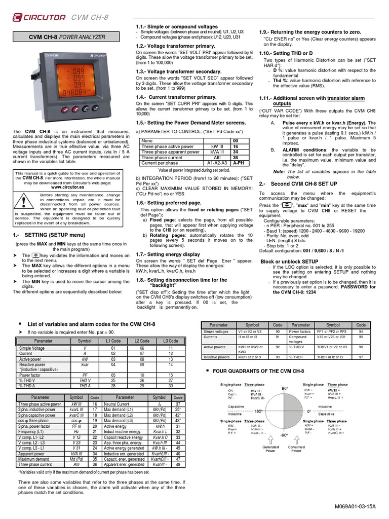 Cvm Ch8 Manual | PDF | Alternating Current | Power Supply