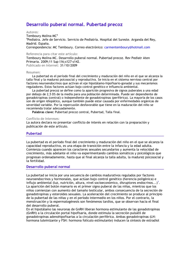 Escala de Tanner | PDF | Pubertad | Hormona luteinizante