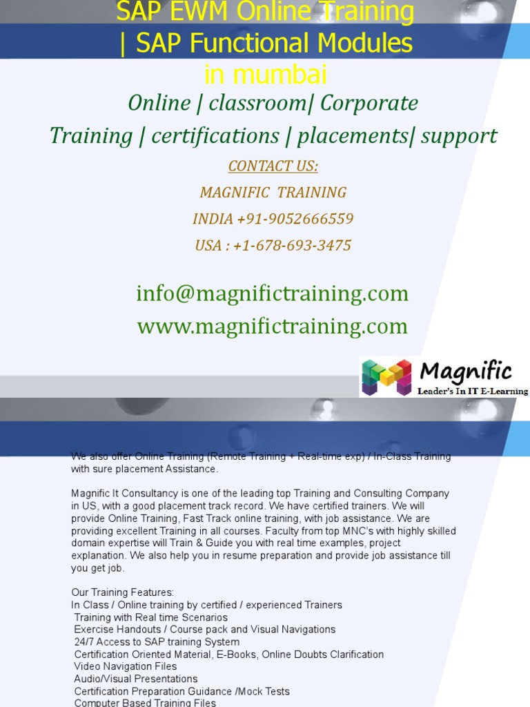 SAP EWM Online Training S 6679185 | PDF | Warehouse | Oracle Corporation