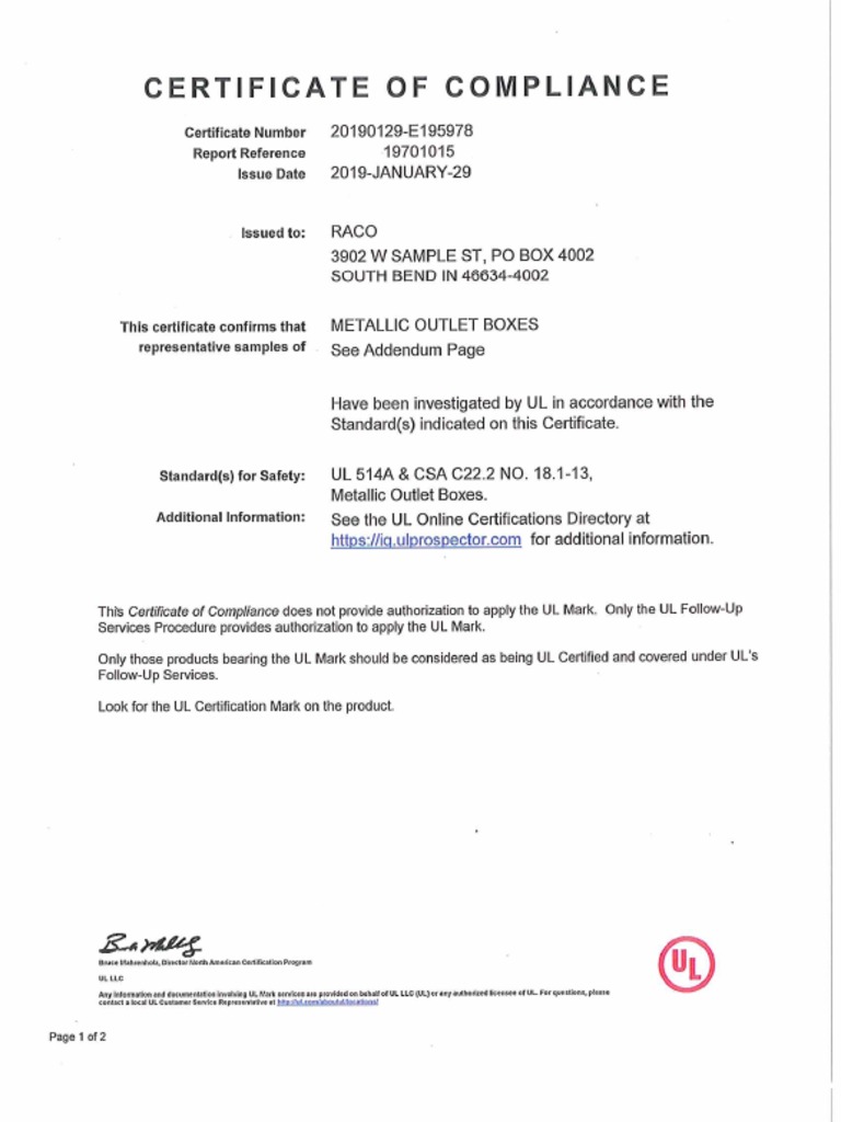 Ul Coc - E195978-5 | PDF