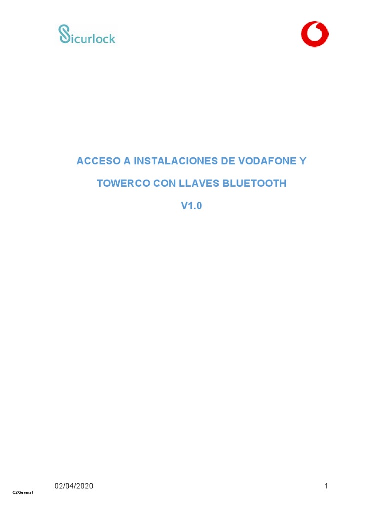 Acceso A Instalaciones de Vodafone y TowerCo Con Llaves Bluetooth | PDF ...