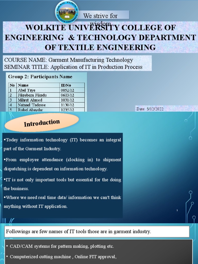 GMT Presentation | PDF | Computer Aided Design | Sewing