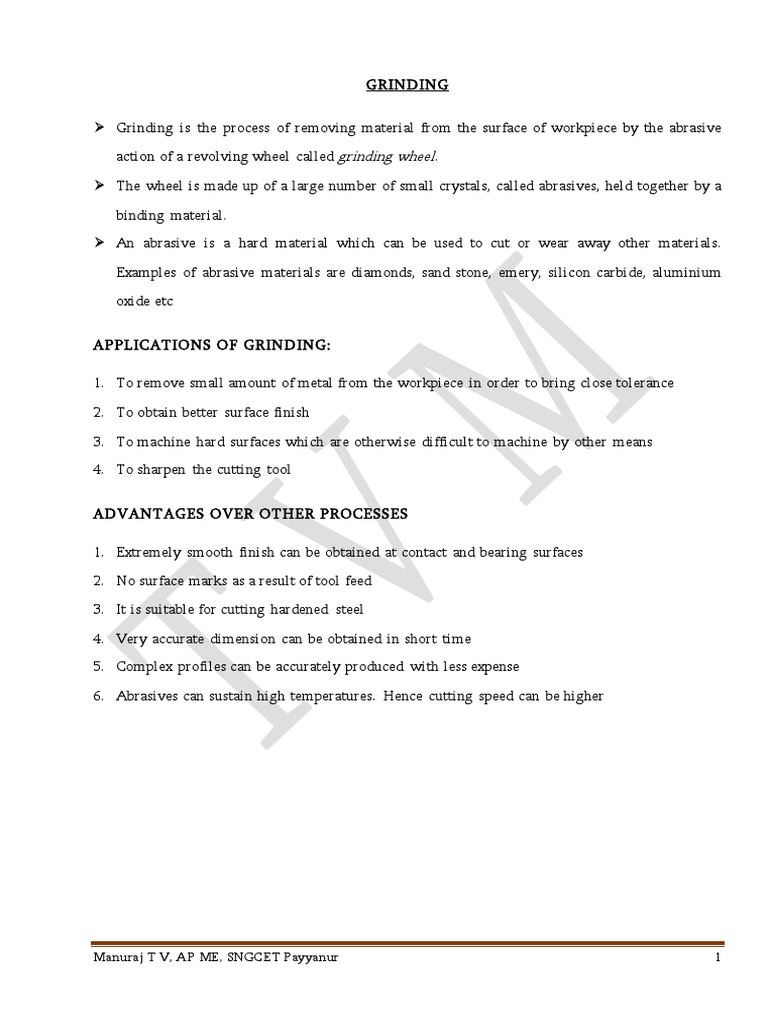 Grinding | PDF | Grinding (Abrasive Cutting) | Abrasive