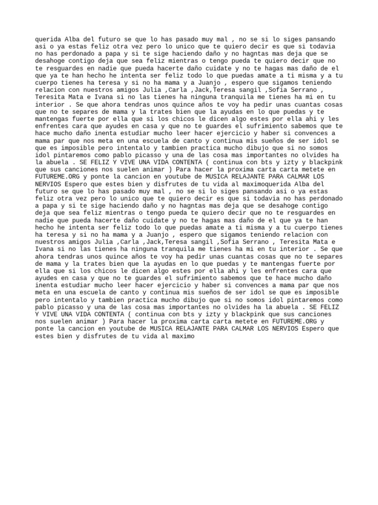 Carta A Mi Yo de Futuro | PDF