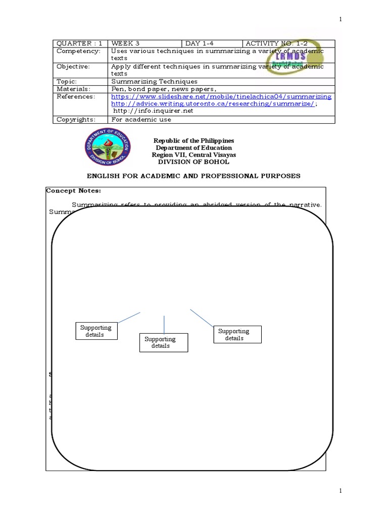 SHS - EAPP - Q1 - LAS - WK3 - DAY1-4 Grade 12 | PDF | Science & Mathematics