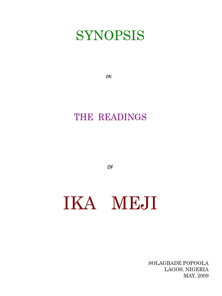 Synopsis Ika Meji Eji Ika 16 Versos | PDF