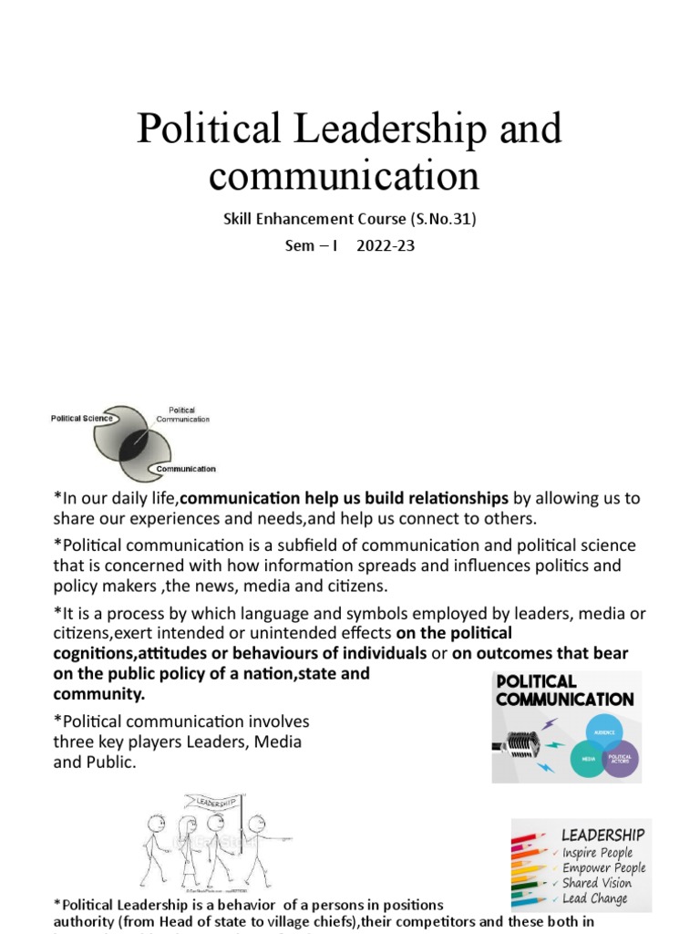 Political Leadership and Communication | PDF
