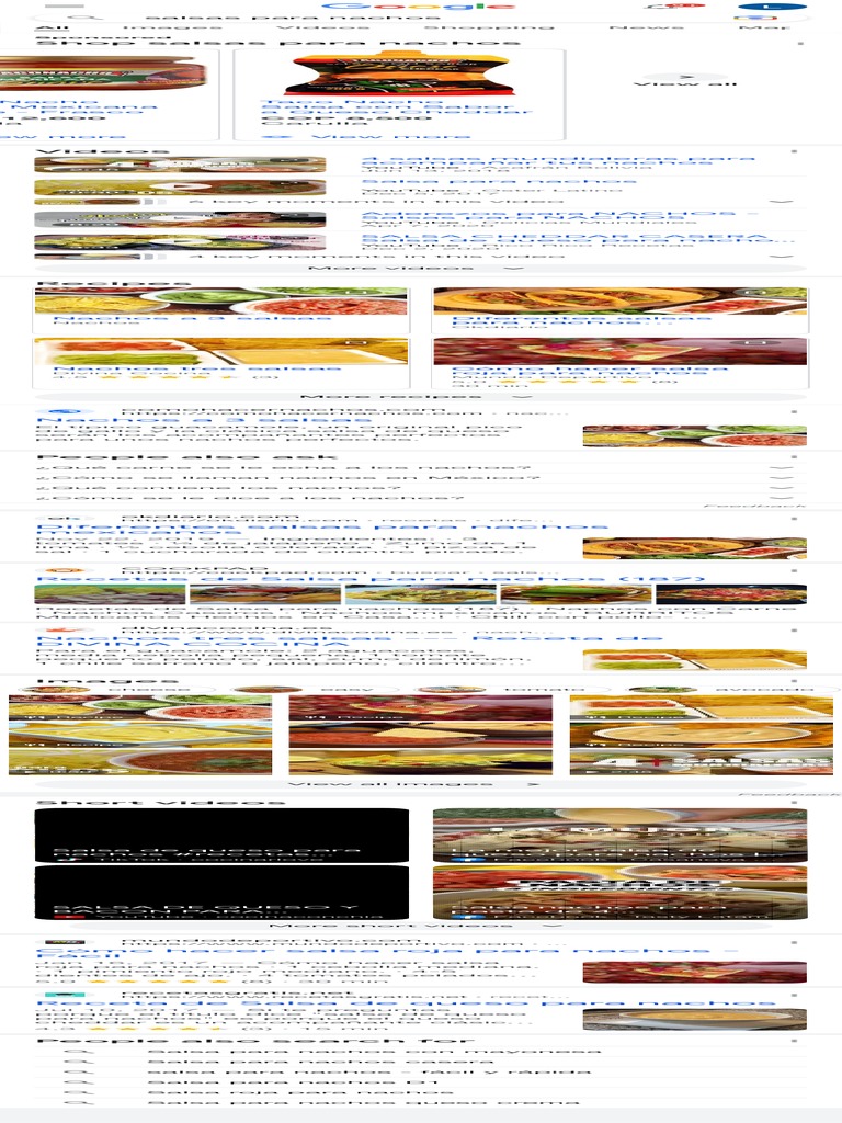 Variedad de salsas y recetas para acompañar nachos | PDF | Salsa | Alimentos