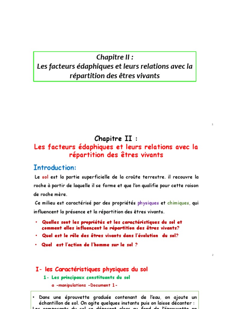 Facteurs Edaphique | PDF | Porosité | Sol (pédologie)