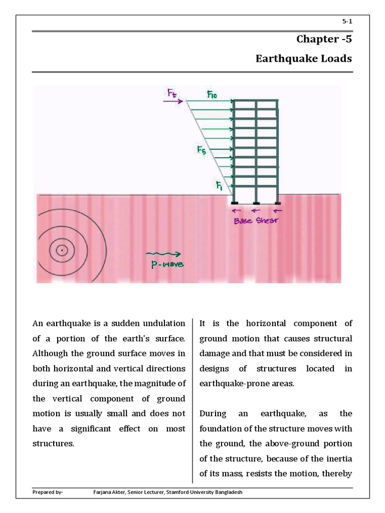Chapter 5 - Earthquake Loads - PD | PDF | Earthquakes | Force