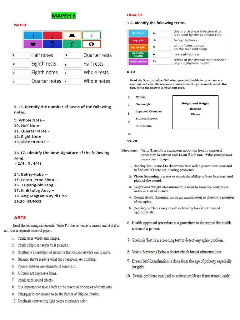 Additional Activity MAPEH 6 | PDF Additional Activity MAPEH 6 | PDF
