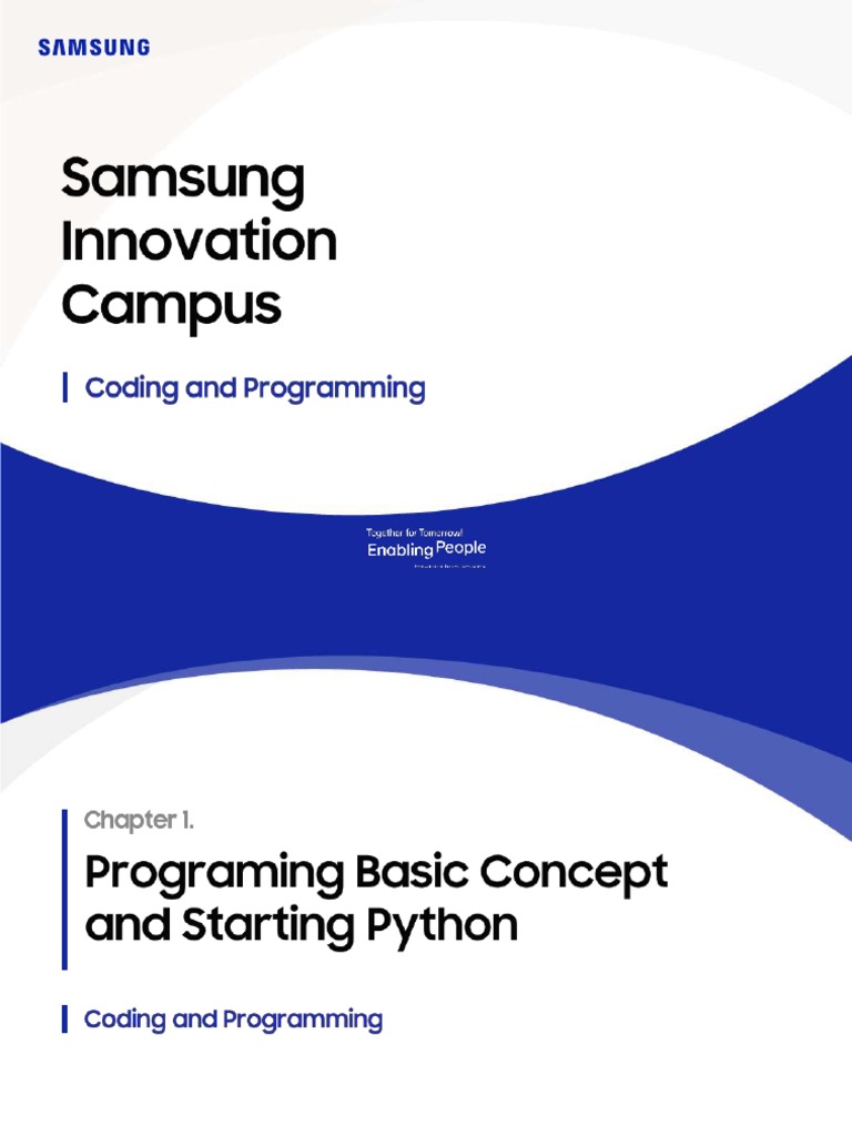 SIC - C - P - Chapter 1. Programing Basic Concept and Starting Python - v1 | PDF | Art | Computers