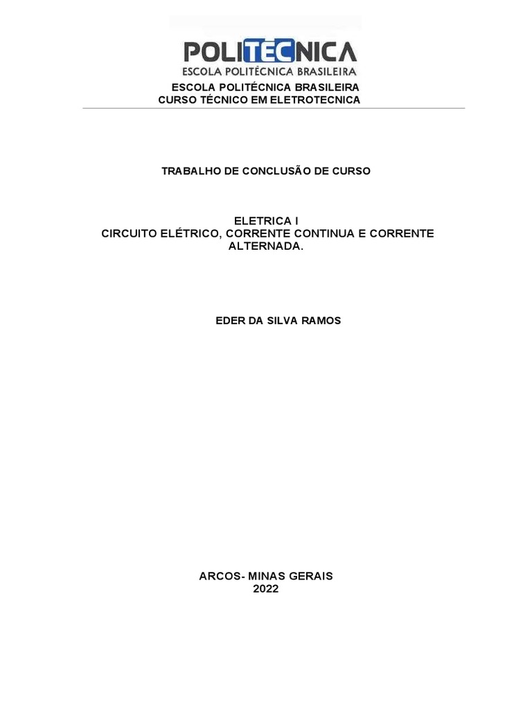 Modelo Tcc Oficial Eletrotecnica Pdf Eletricidade Resistência