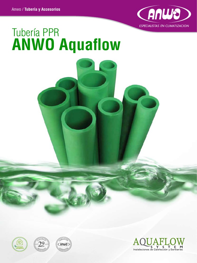 PPR ANWO Aquaflow | PDF | Tubería (transporte de fluidos) | Materiales de construcción