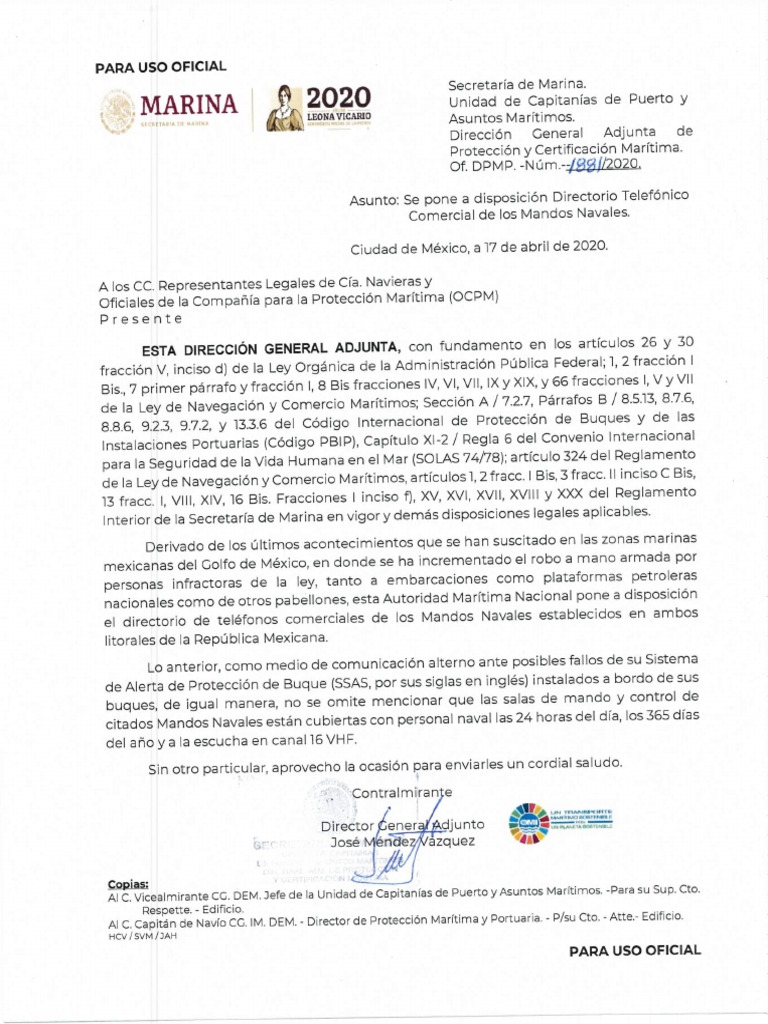 09 Directorio Telefonico de Los Mandos Navales | PDF