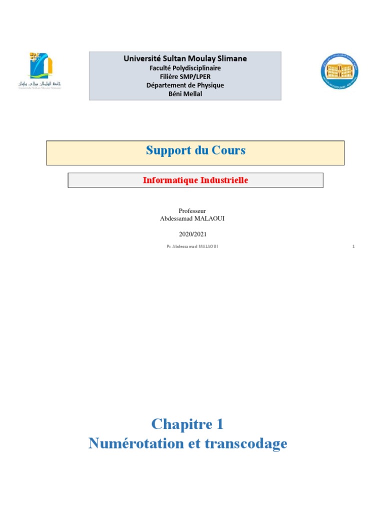 Systèmes de numérotation et transcodage | PDF | Décimal codé binaire ...