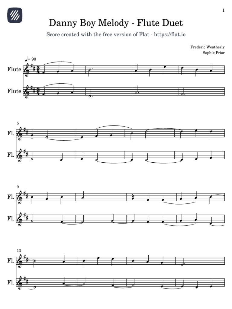Danny Boy Melody - Flute Duet | PDF