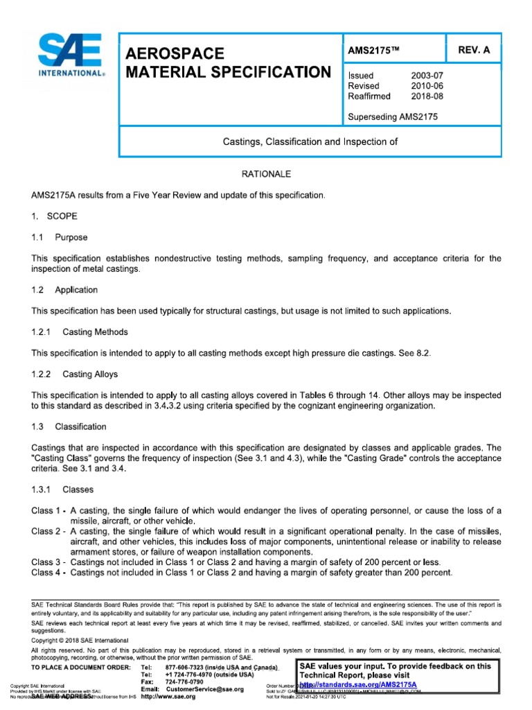 Sae Ams-2175 | PDF