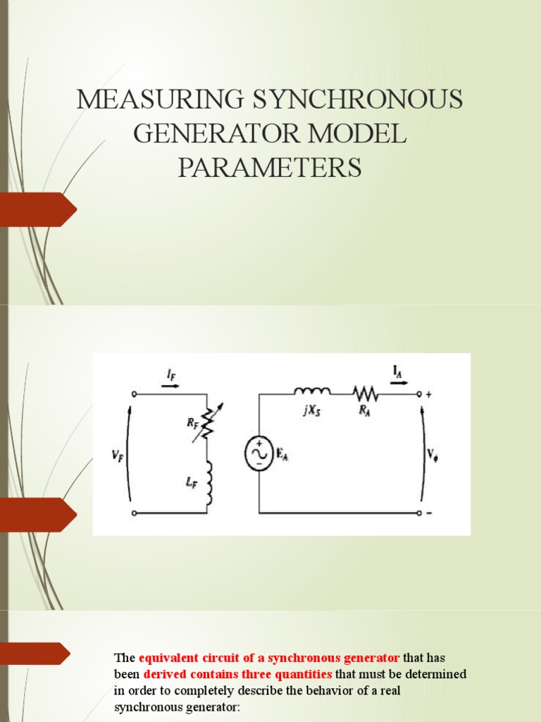 Measuring Synchronous Generator Model Parameters Pdf Electric Generator Electrical Network