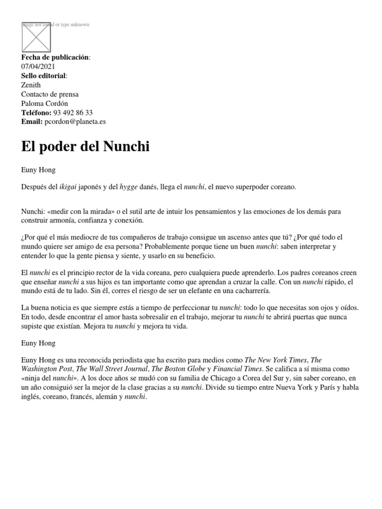 El Poder Del Nunchi | PDF