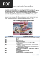 EAD Code Table | PDF | Alien (Law) | Immigration To The United States