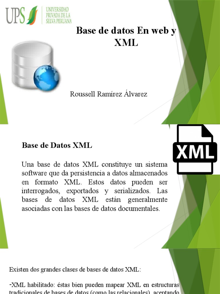 Base de Datos en Web y XML | PDF | Bases de datos | Xml