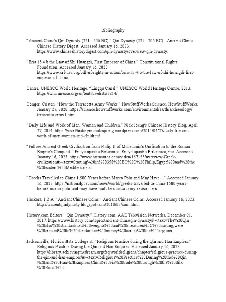 Qin Dynasty: Key Resources and Insights | PDF | History Of China ...