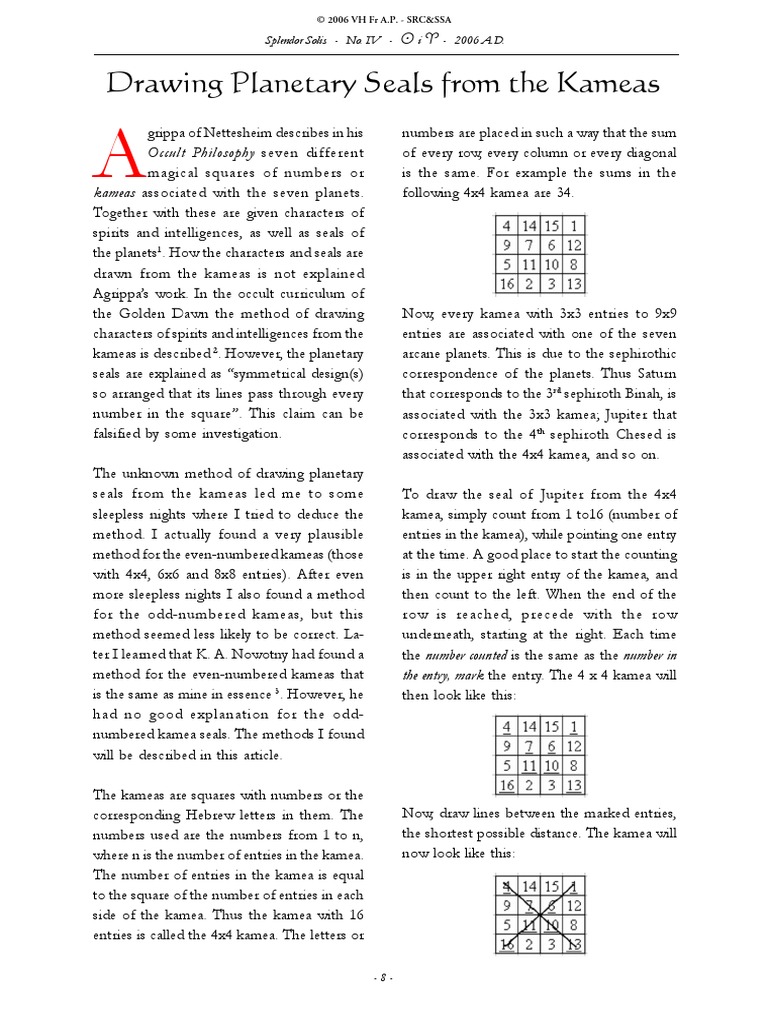 Drawing Planetary Seals From The Kameas | PDF | Physical Sciences ...