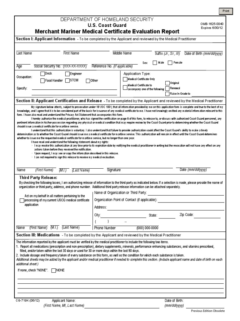 CG-719K - Final Draft To Vendor - 14jun12 | PDF | Identity Document ...