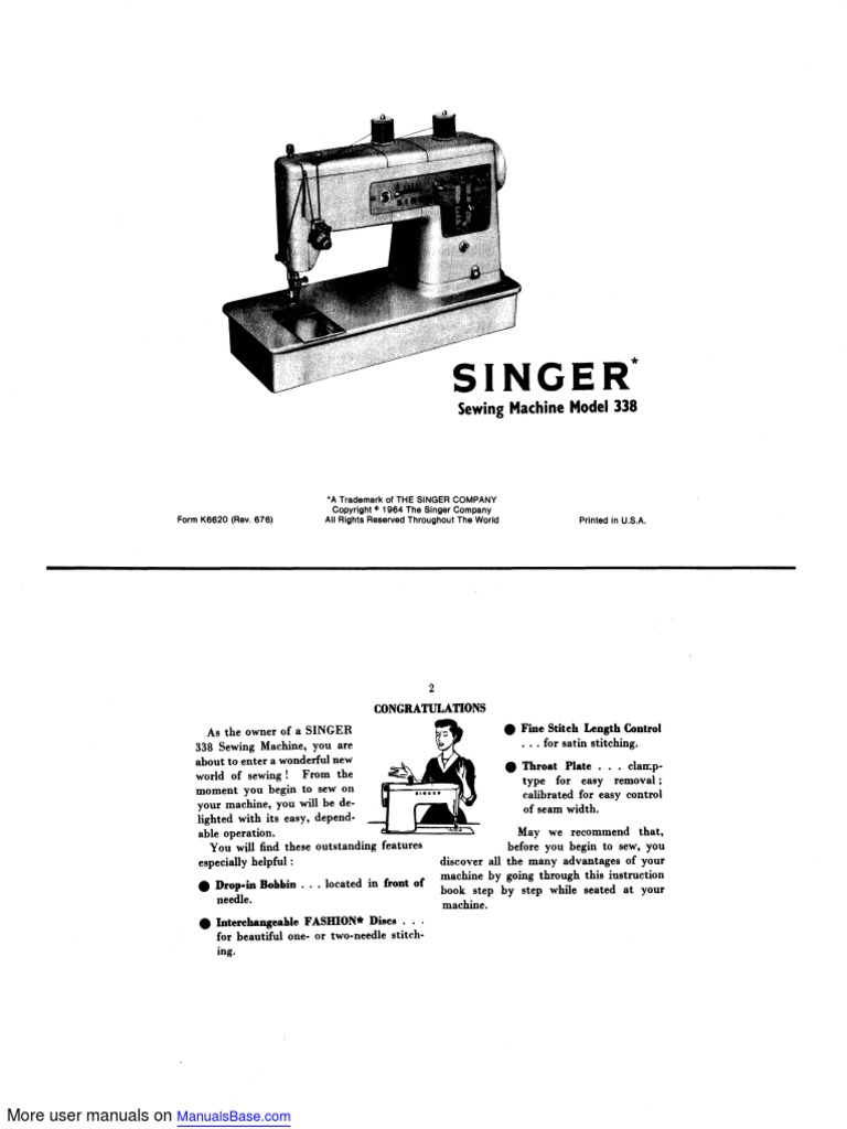 Singer Sewing Machine Manuals Online | PDF