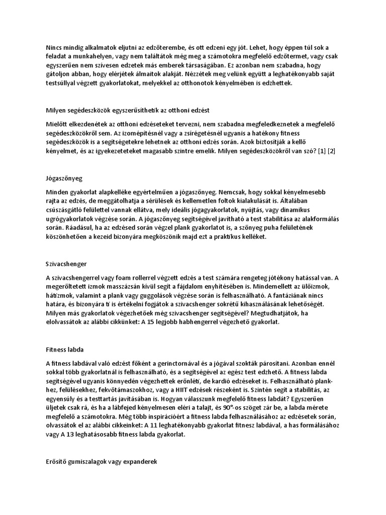 Otthoni Edzés Cikk | PDF