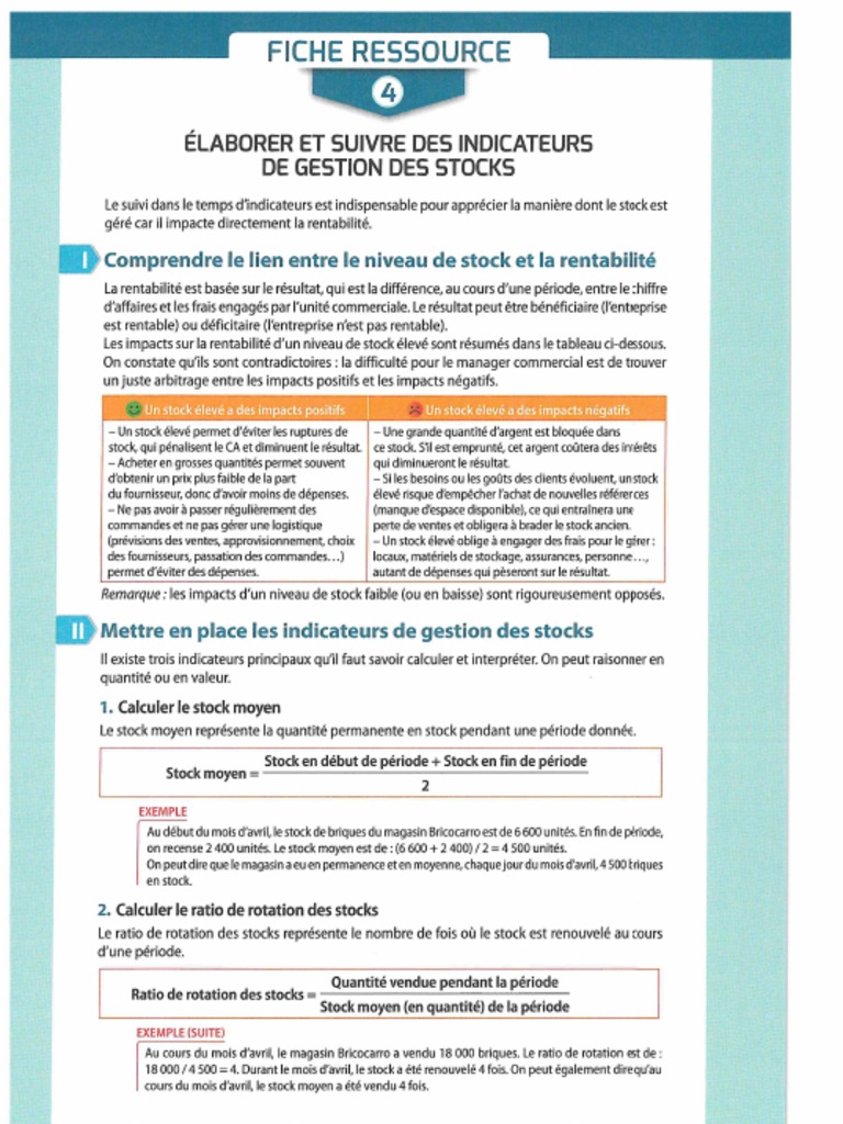 Support de Cours - Chapitre 2 - Fiche Ressource 4 - BTS MCO GR B - 23 11 2022 | PDF