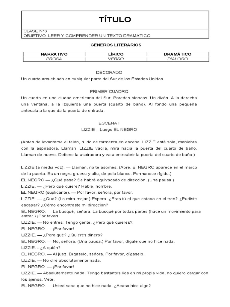 Análisis de Texto Dramático | PDF