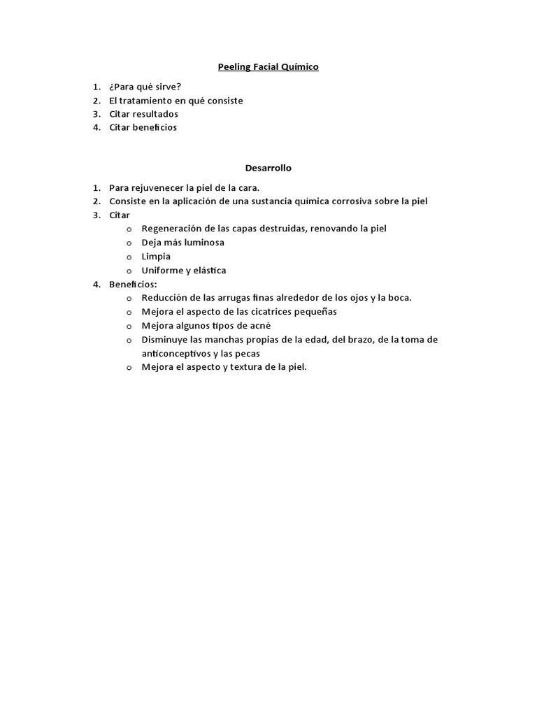 Peeling Facial Químico | PDF