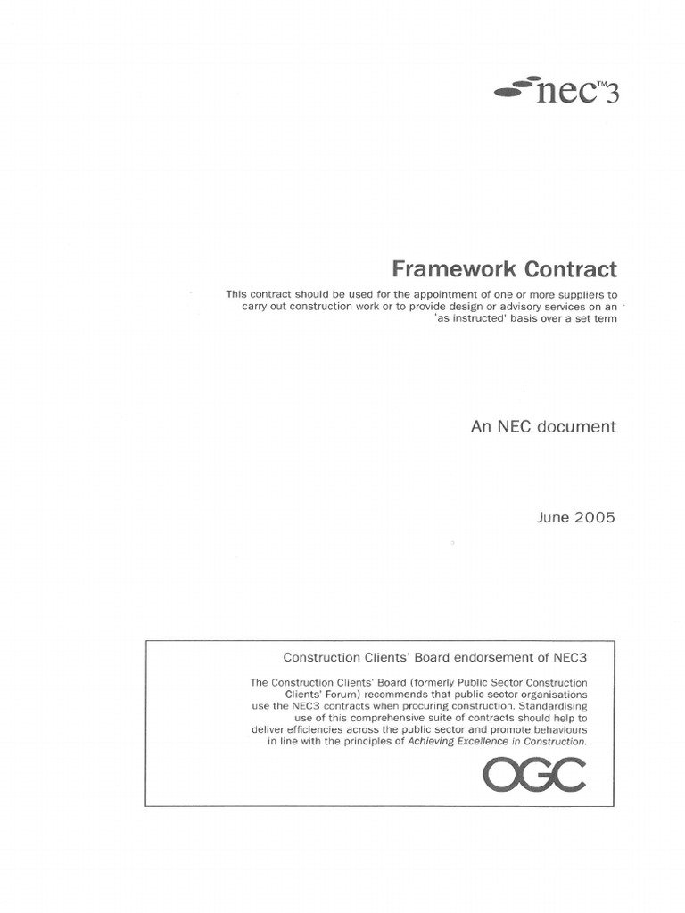 NEC3 Frame Work Conditions Version June 2005 | PDF