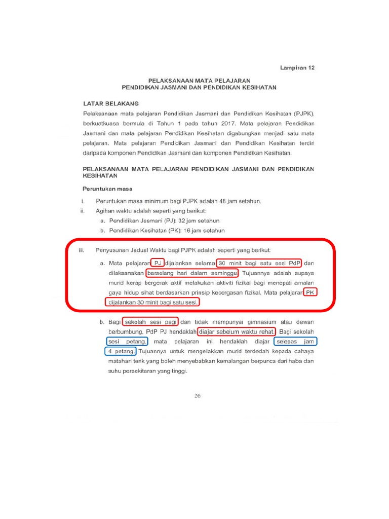 Masa PJPK Dalam Jadual Waktu | PDF