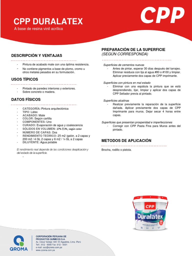 1010 CPP Duralatex | PDF | Pintar | Materiales