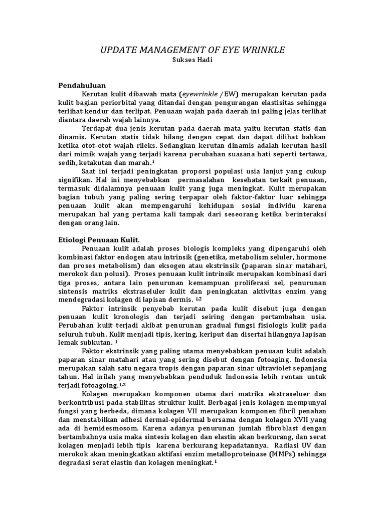Dr. Sukses Hadi - Update Management of Eyewrinkle | PDF