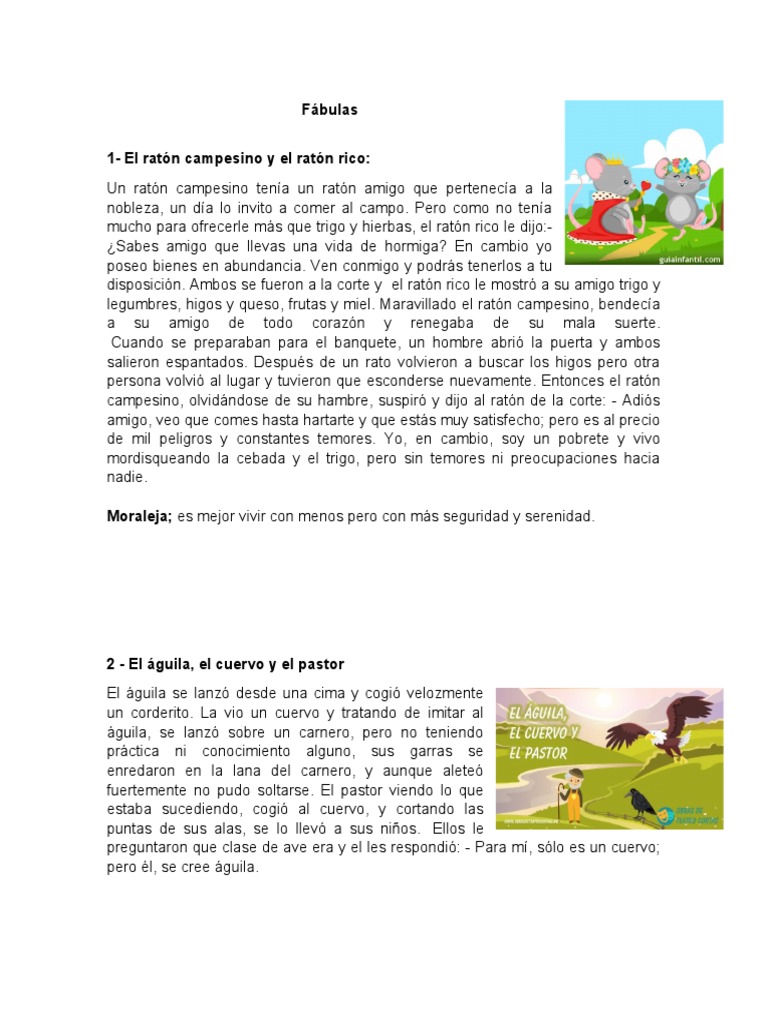 Fábulas 2do Basico Pdf Pollo Oveja