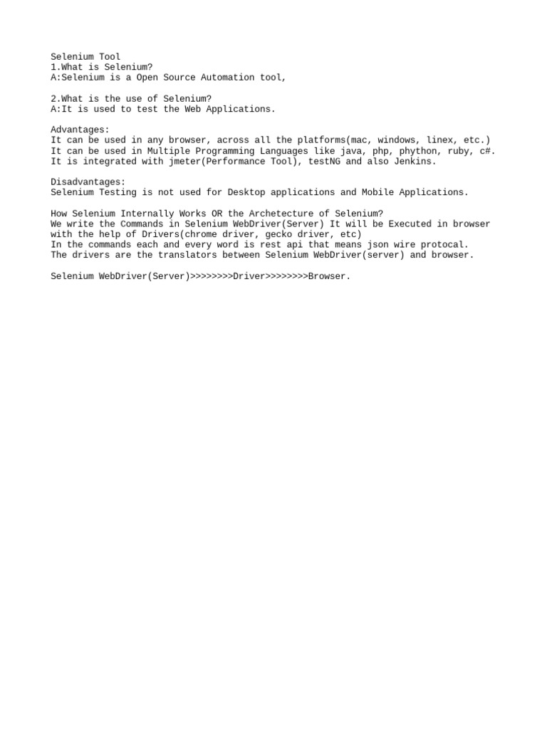 Selenium Notes | PDF Selenium Notes | PDF