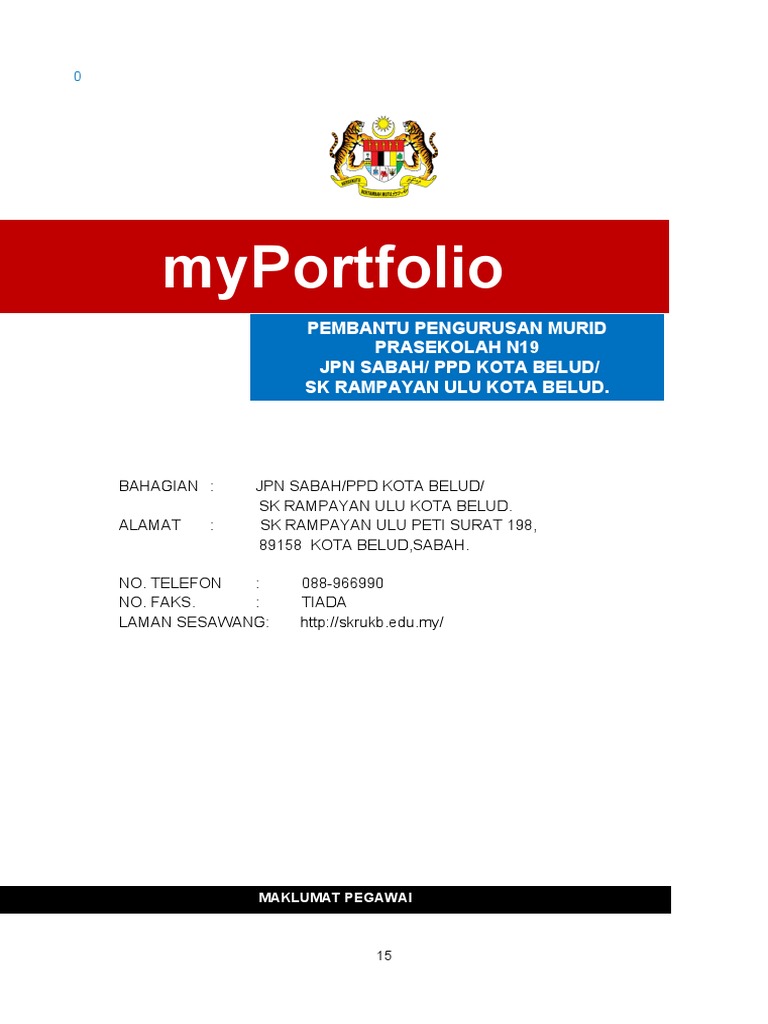 MyPortfolio PPM PRASEKOLAH | PDF