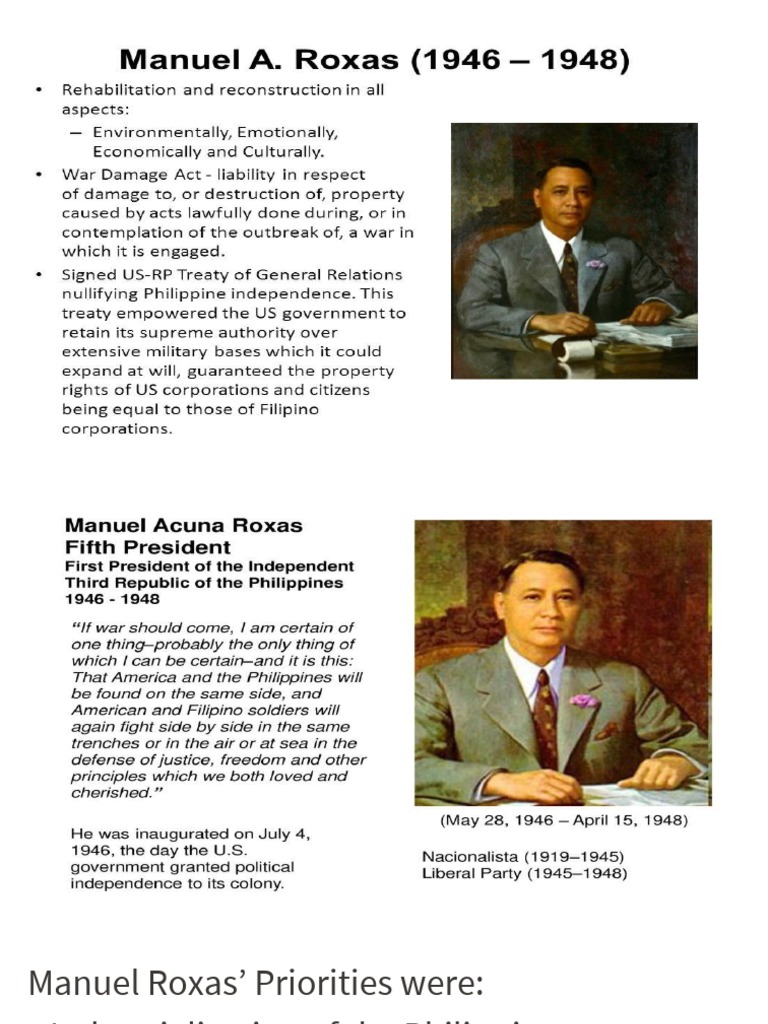 Manuel Roxas Programs | PDF