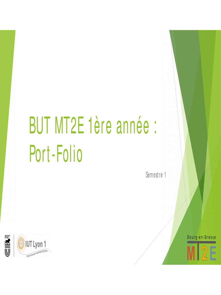 BUT MT2E 1ère Année: Port-Folio: Semestre 1 | PDF | Informatique