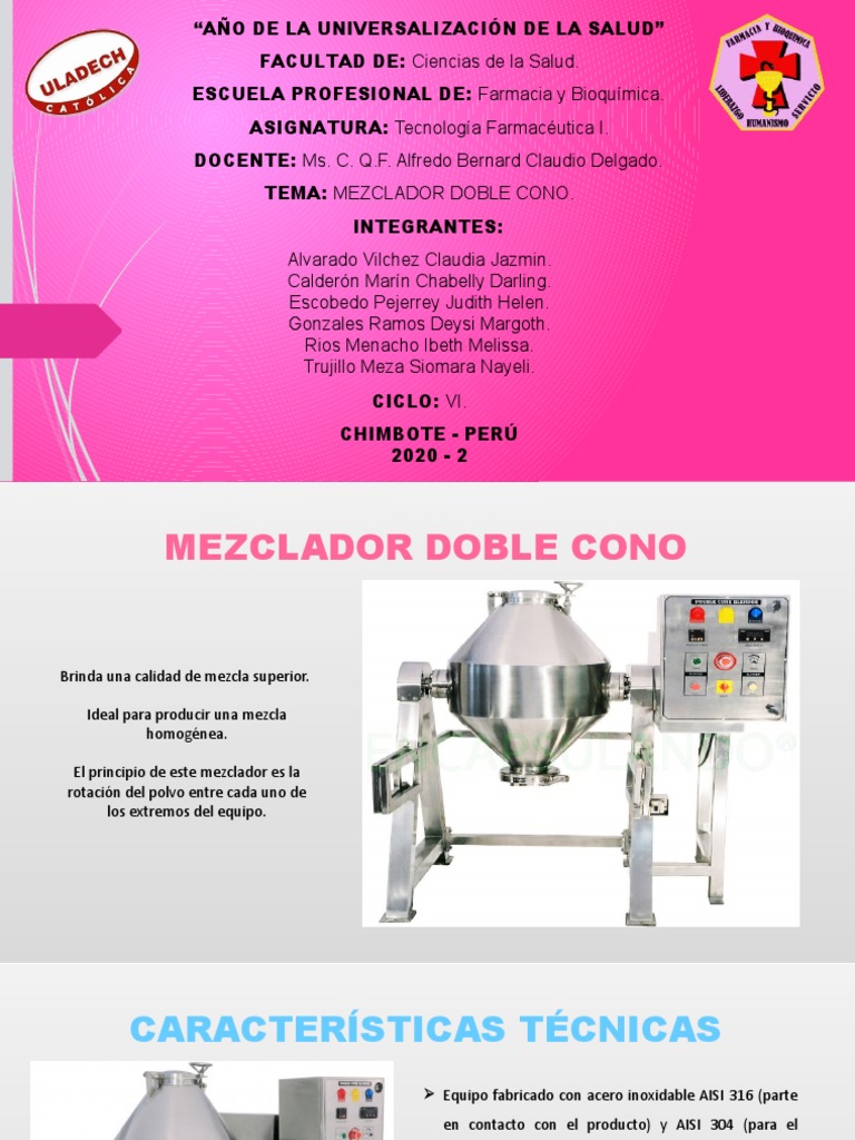 EXPOSICIÓN MEZCLADOR DOBLE CONO | PDF