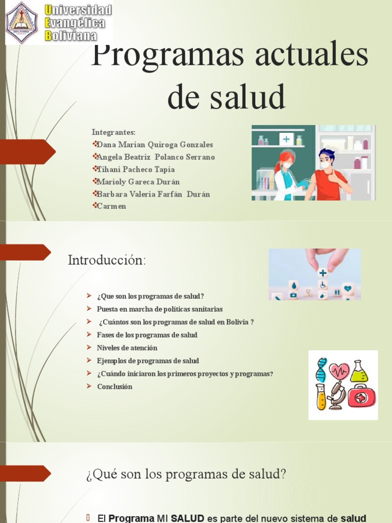 Programas Actuales de Salud | PDF | Asistencia sanitaria preventiva ...