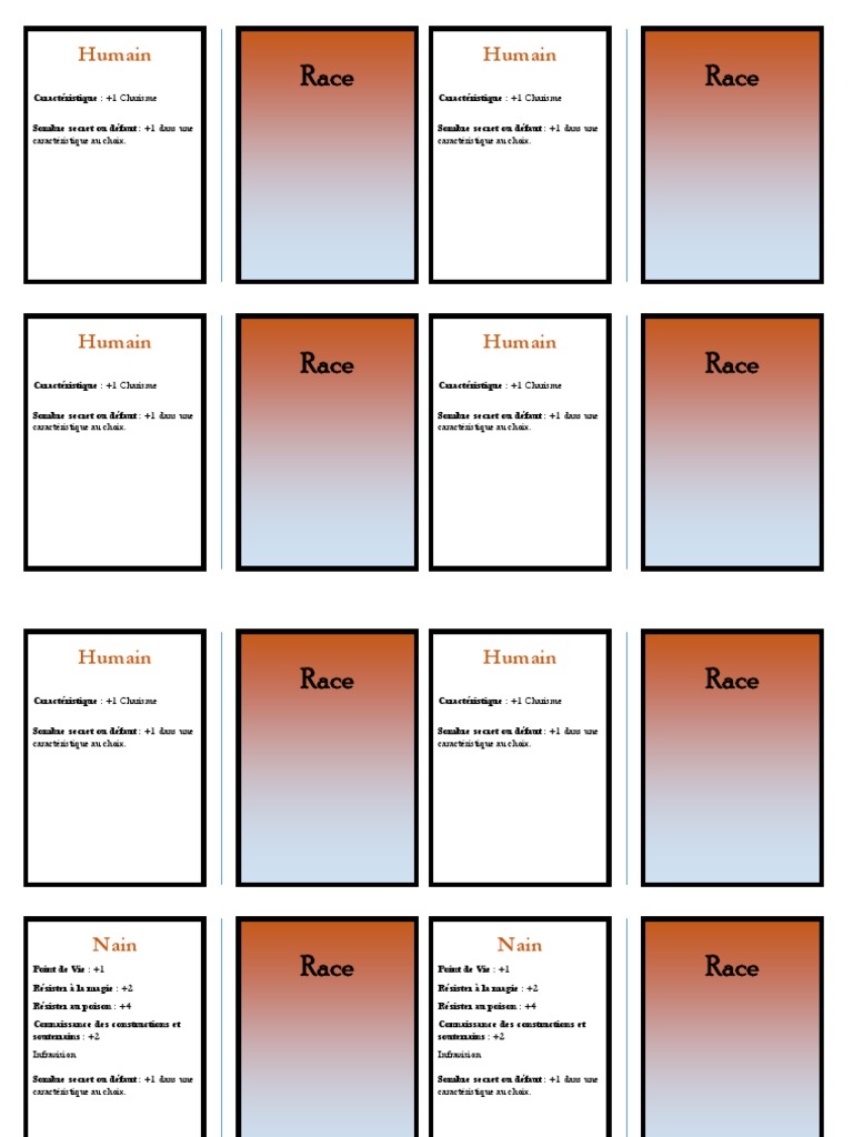 Caractéristiques et Classes de Personnages RPG | PDF | Dé | Blindage
