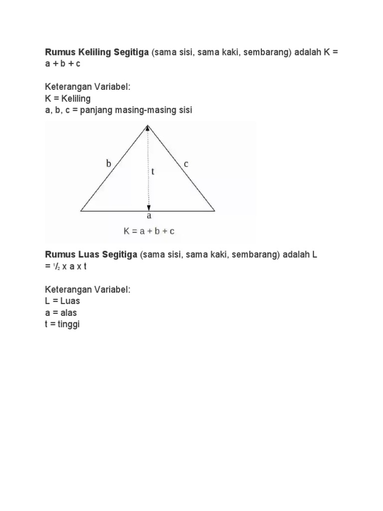 Rumus Keliling Segitiga | PDF | Sains & Matematika