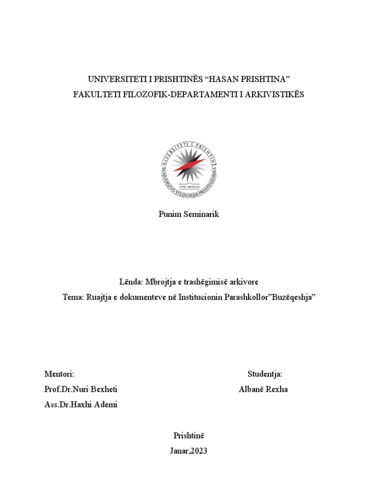 Mbrojtja e Trashwgimisw Arkivore | PDF